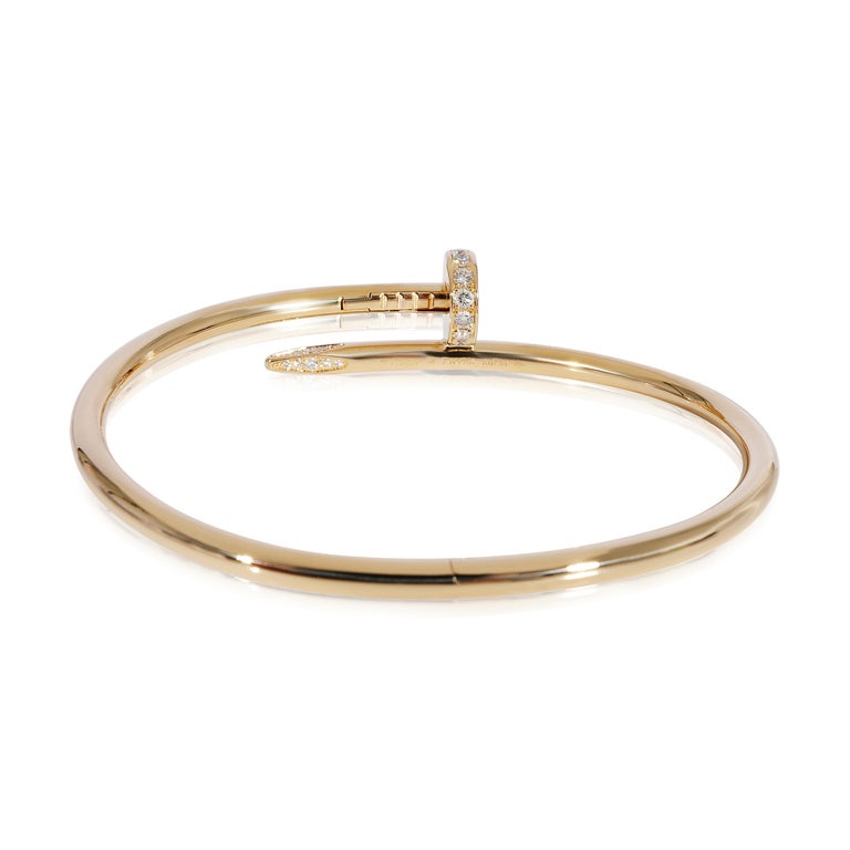Cartier Juste Un Clou Diamond Bracelet in 18k Yellow Gold 0.58 Ctw For Sale at 1stDibs