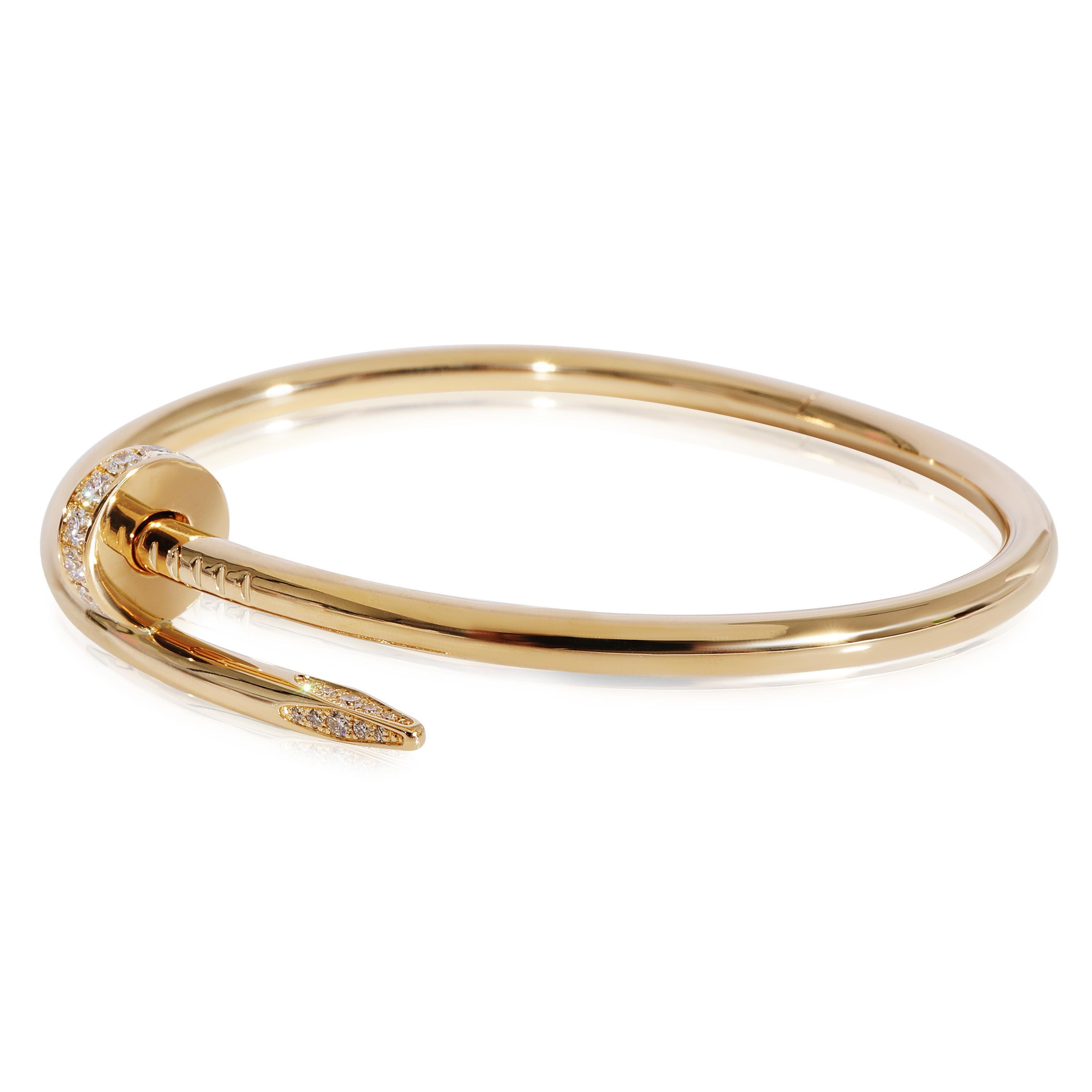 Cartier Juste Un Clou Diamond Bracelet in 18k Yellow Gold 0.58 Ctw For Sale at 1stDibs | juste ...