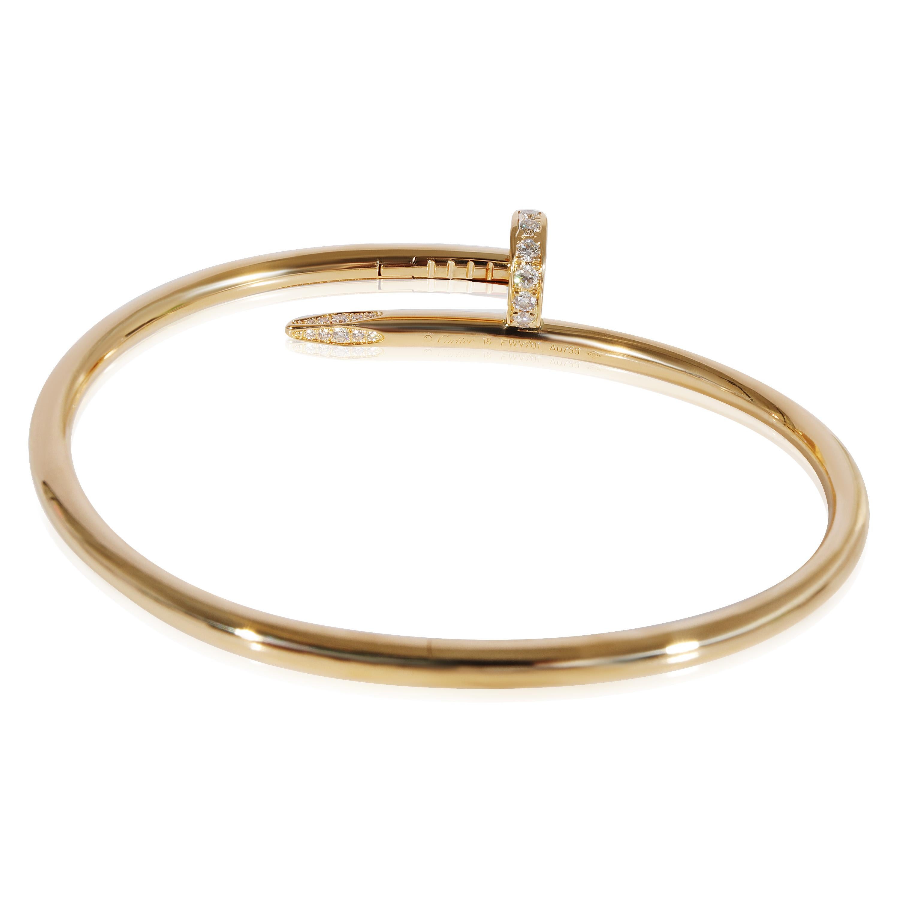 Cartier Juste Un Clou Diamond Bracelet in 18k Yellow Gold 0.58 Ctw For Sale at 1stDibs | juste ...