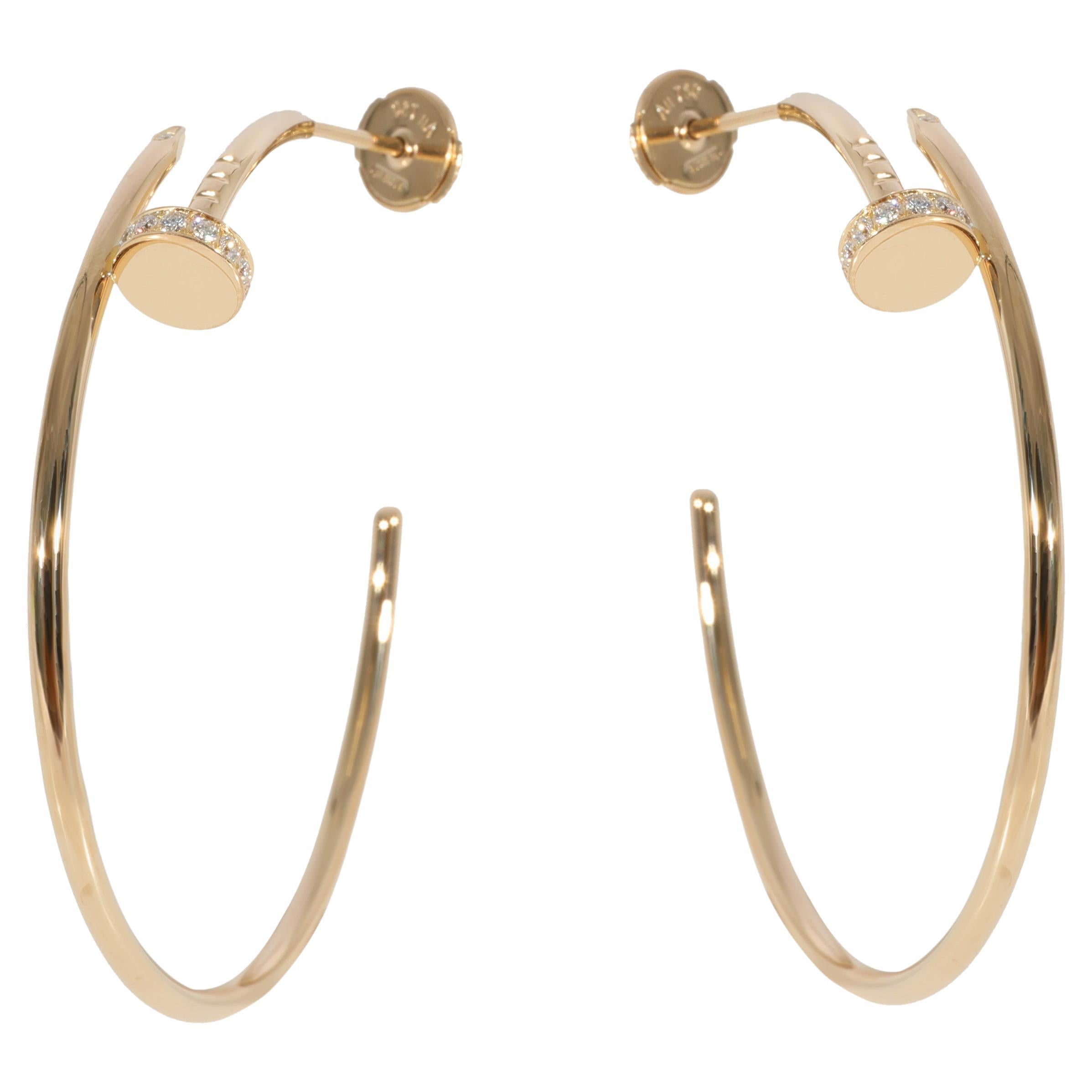 Cartier Juste Un Clou Rose Gold Diamond Earrings For Sale at 1stDibs