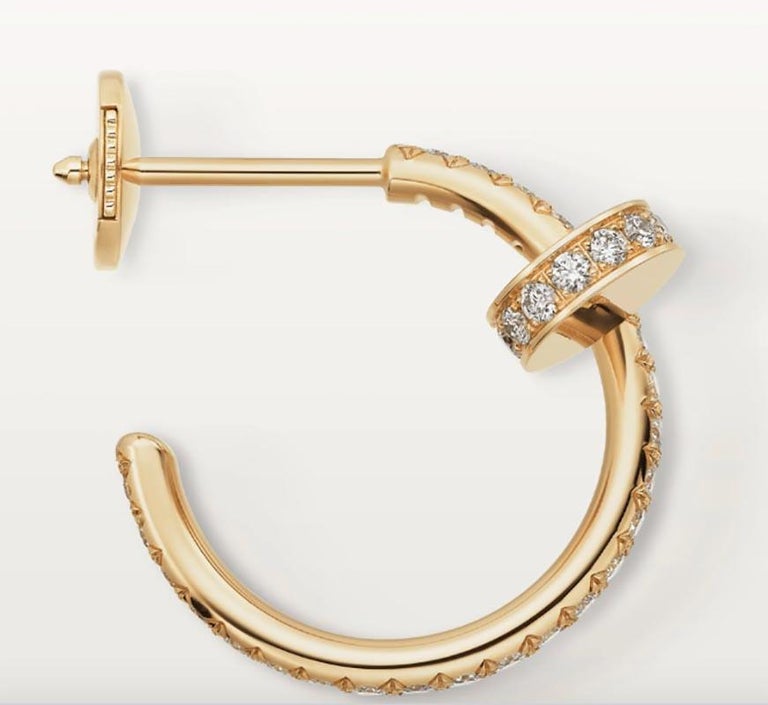 Cartier Juste Un Clou Diamond Earrings in 18K Yellow Gold at 1stDibs