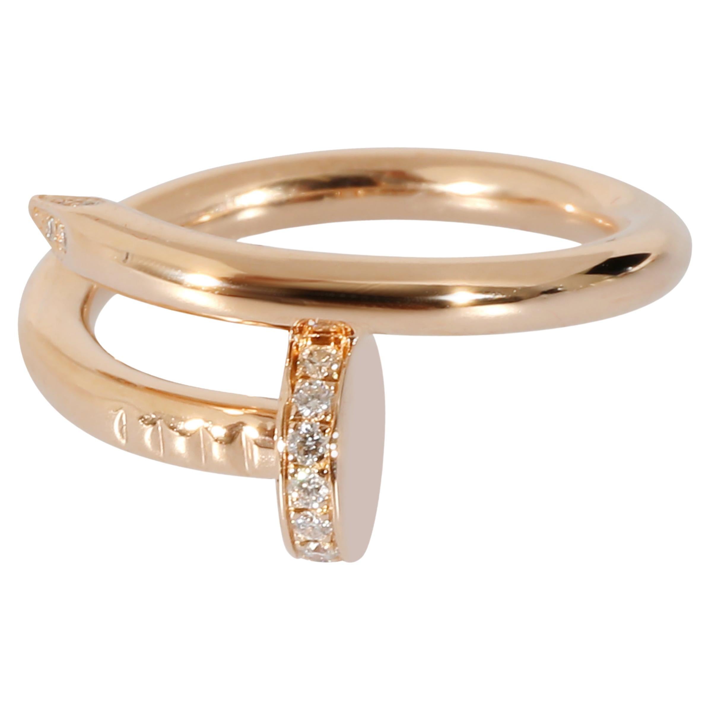 Cartier Juste un Clou Diamond Ring in 18K 18K Rose Gold 0.13 CTW For Sale at 1stDibs