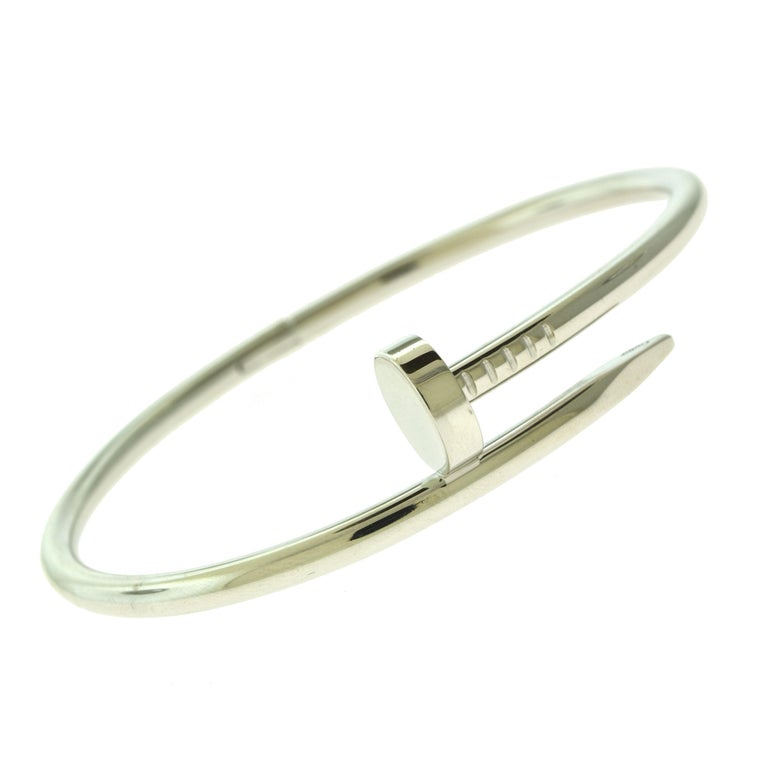 Cartier Juste Un Clou “NAIL” 18 Karat White Gold Bangle Bracelet at 1stDibs