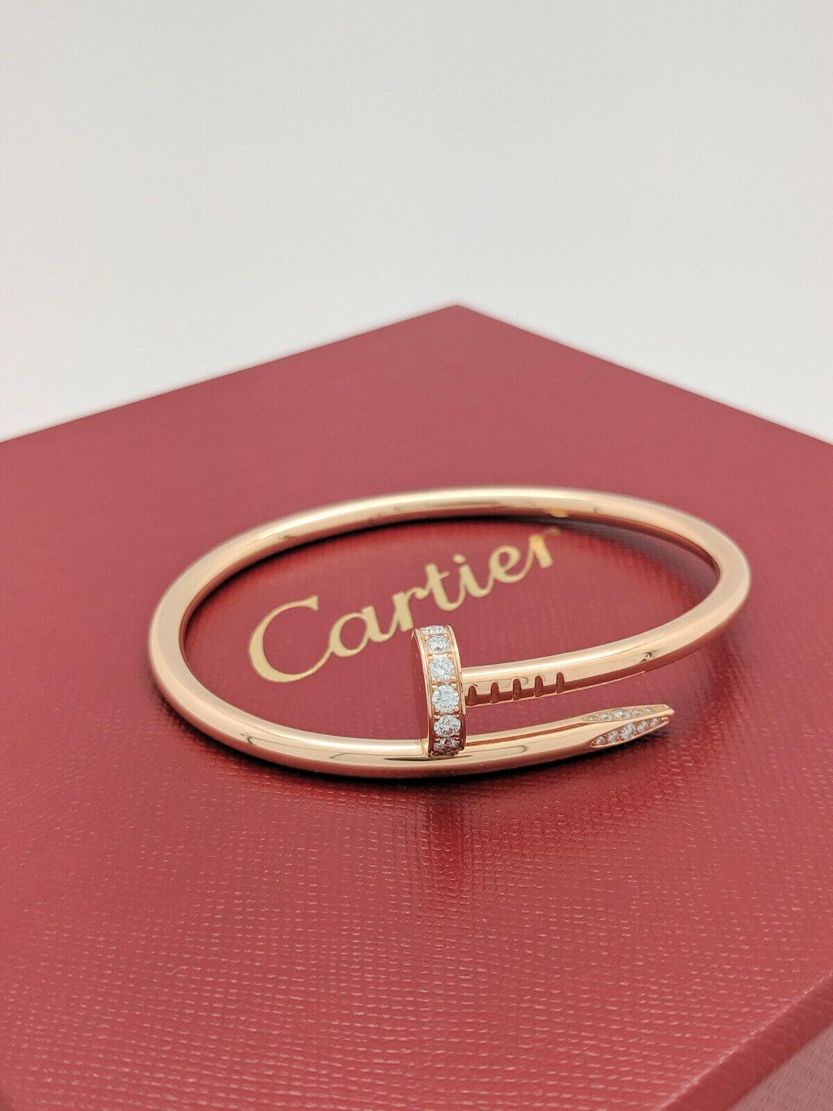 Cartier Juste un Clou Nail Bracelet with Diamonds 18 Karat Rose Gold ...
