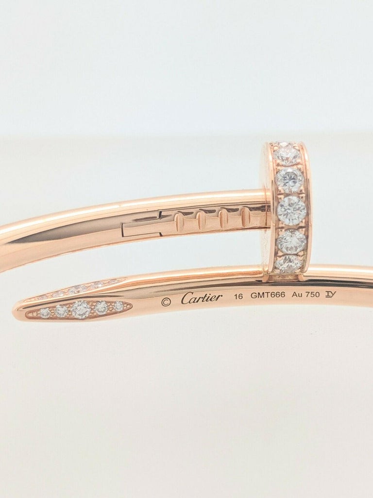 Cartier Juste Un Clou Nail Bracelet With Diamonds 18 Karat Rose Gold