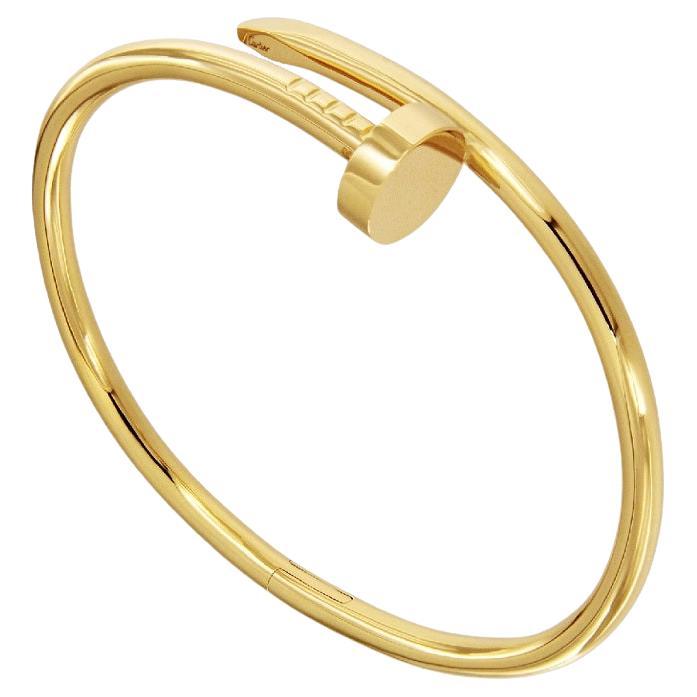 Cartier Juste Un Clou Nail Yellow Gold Bracelet Size 18 For Sale at 1stDibs
