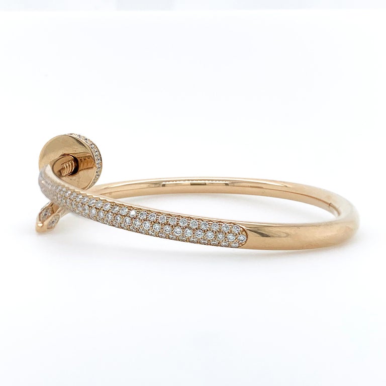 Cartier Juste Un Clou Pave Diamond Nail Bangle Bracelet in 18k Rose ...