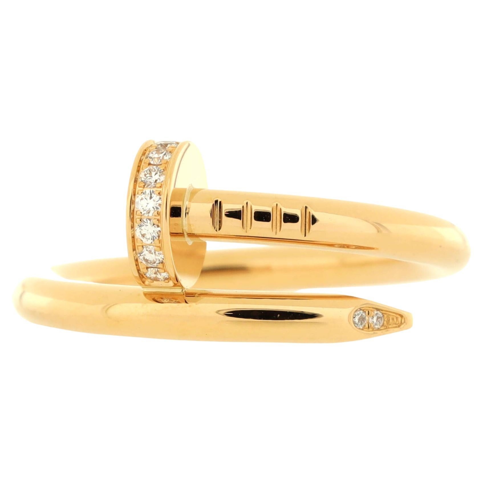 Cartier Bague Juste un Clou en or jaune 18 carats et diamants En vente ...