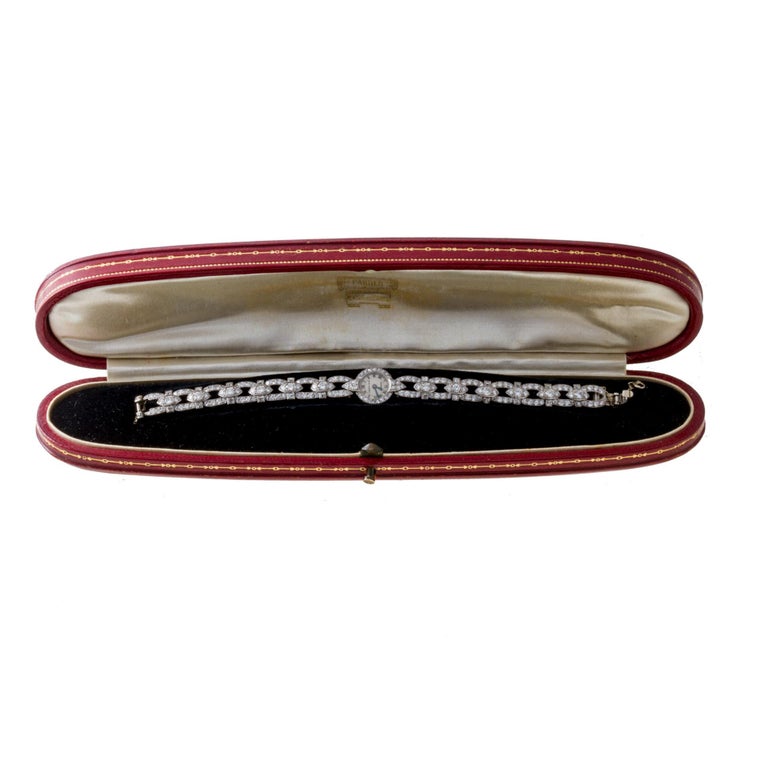 Cartier Ladies Cocktail Watch in Platinum with Diamonds For Sale at ...