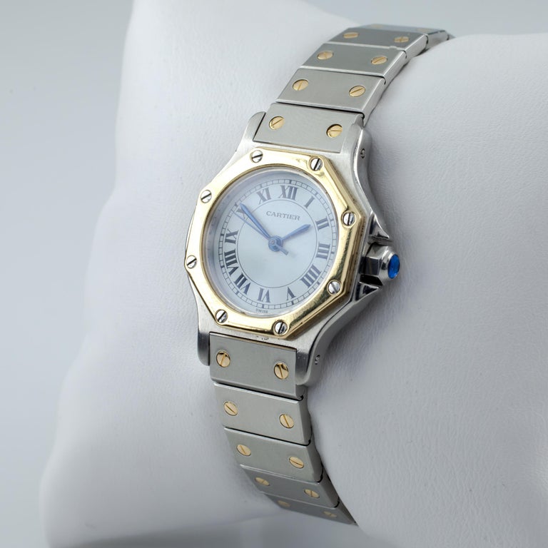 Cartier Ladies Octagon Santos Two-Tone Stainless Steel/18k Gold ...