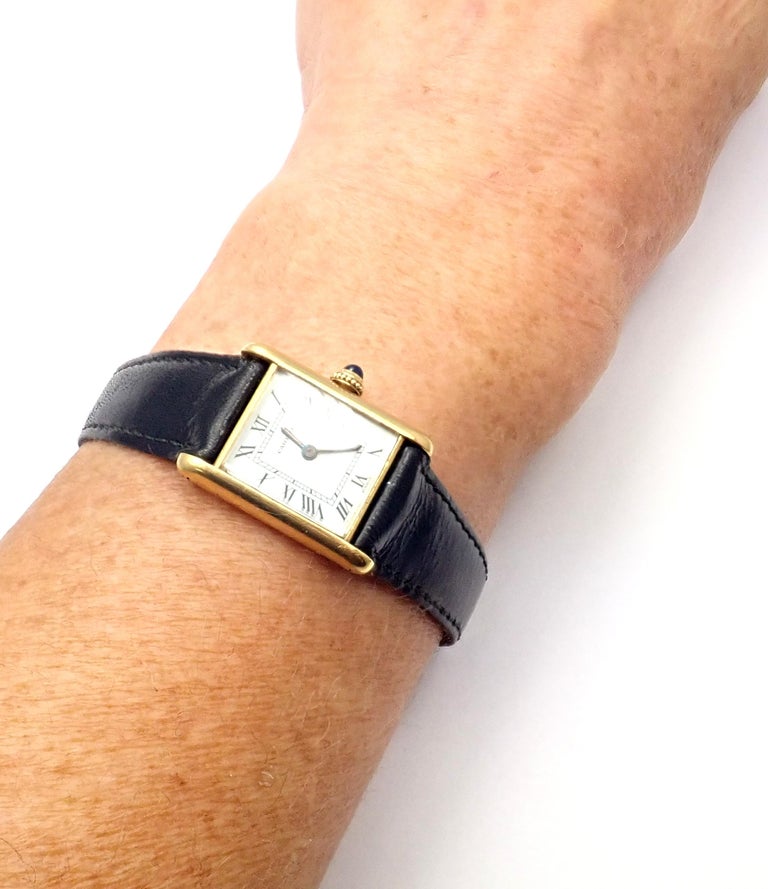 Cartier Ladies Yellow Gold Mini Tank Wristwatch at 1stDibs