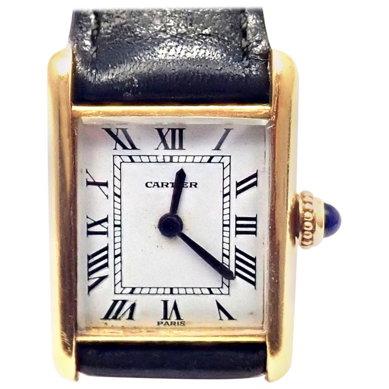 Cartier Ladies Yellow Gold Mini Tank Wristwatch at 1stDibs