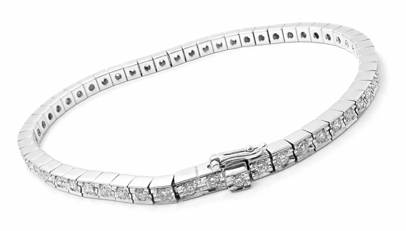Cartier Lanieres Diamond Line White Gold Tennis Bracelet At 1stdibs
