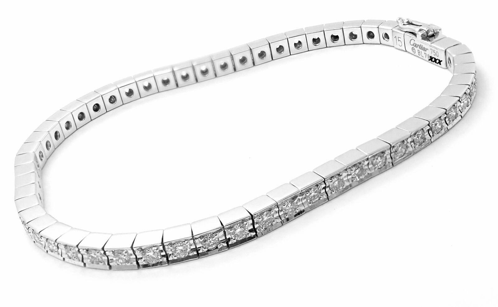 Cartier Lanieres Diamond Line White Gold Tennis Bracelet At 1stdibs