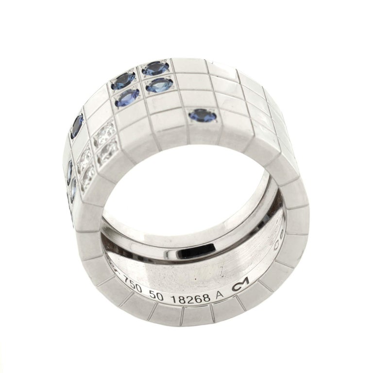 Cartier Lanieres Piet Ring 18k White Gold with Sapphires For Sale at ...