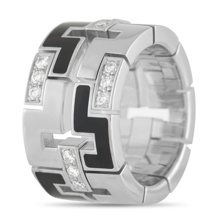 Cartier Le Baiser du Dragon 18K White Gold Diamond Band Ring at 1stDibs