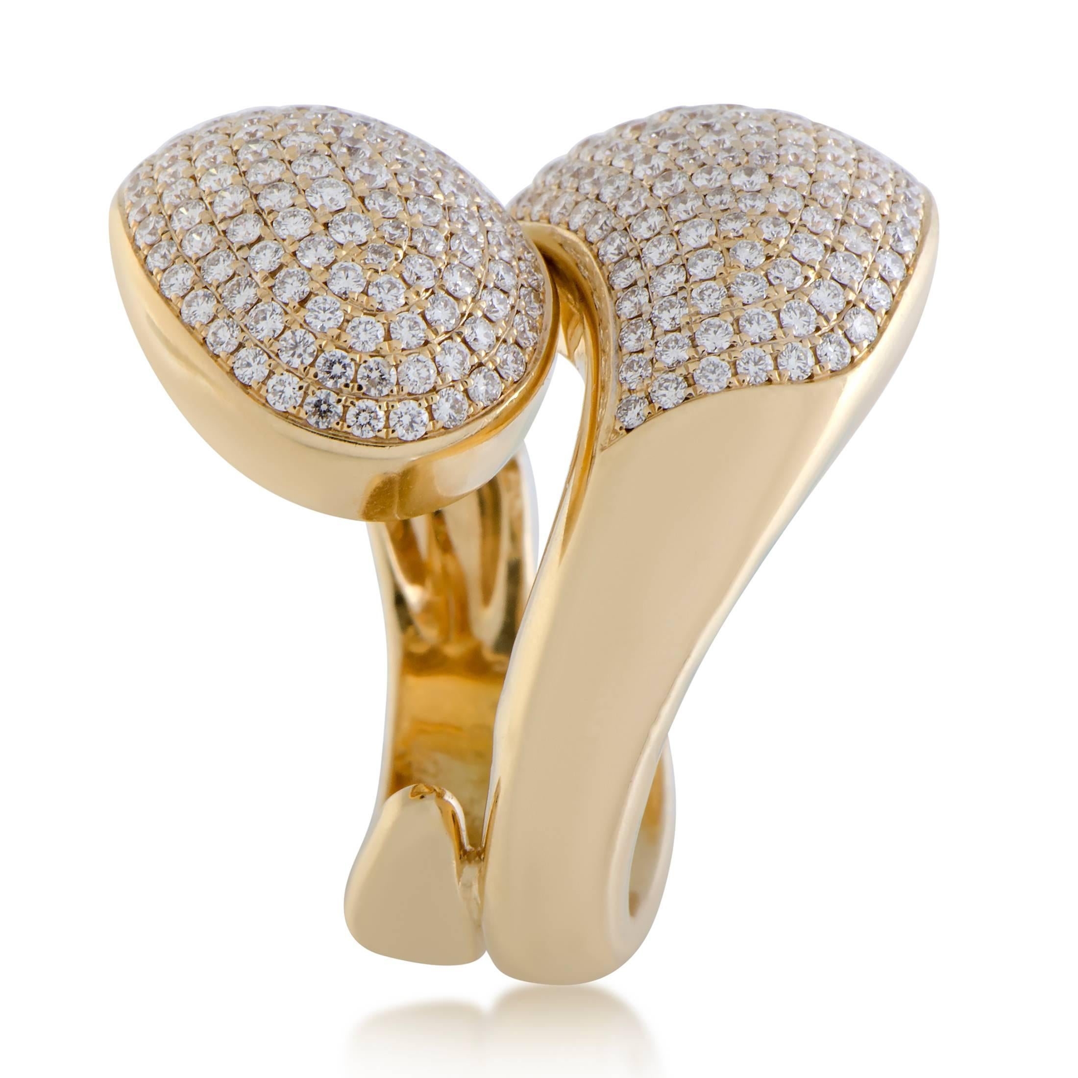 Cartier Le Yin et Le Yang Diamond Pave Yellow Gold Ring at 1stDibs