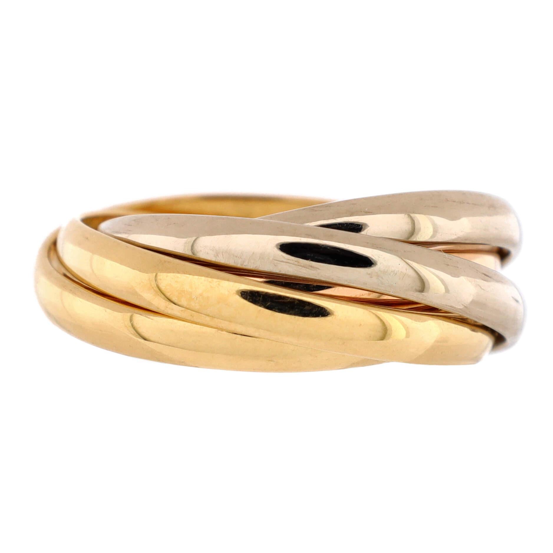 Cartier Les Must de Cartier 5 Band Trinity Ring 18k Tricolor Gold For ...