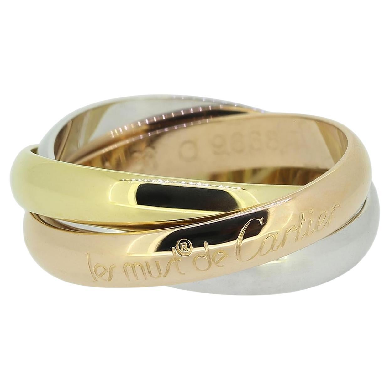 Les Must De Cartier Trinity Band TriColor 18K Gold Ring at 1stDibs ...