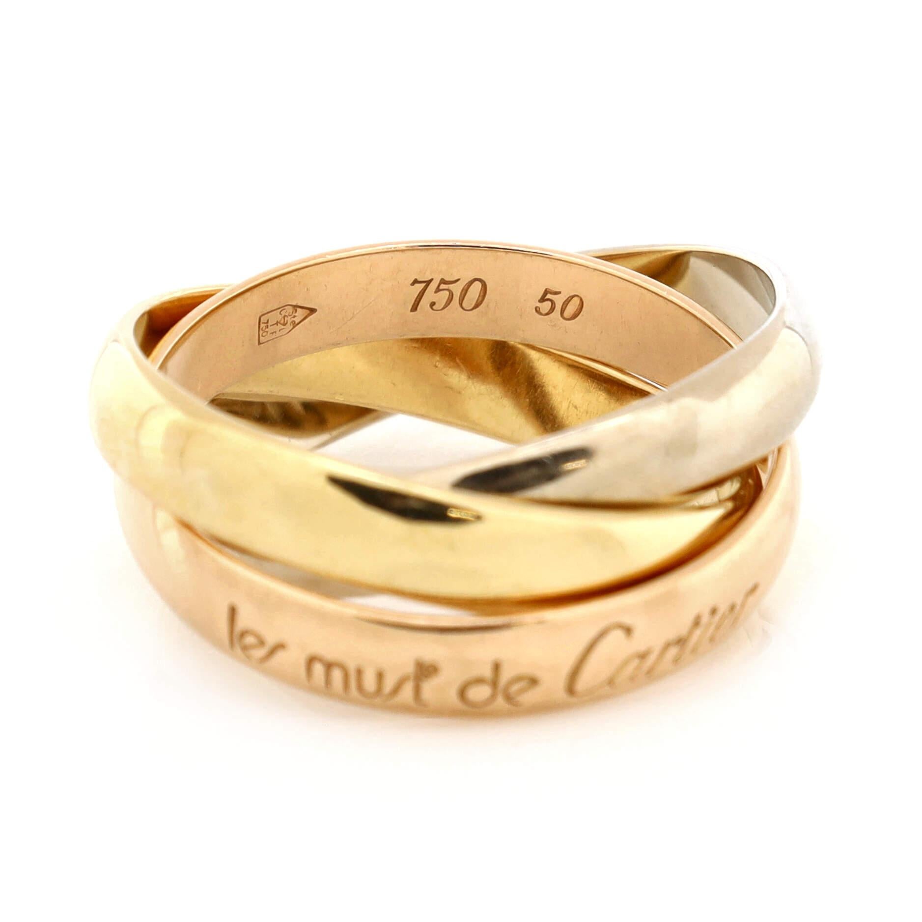 Cartier Les Must de Cartier Trinity Ring 18K Tricolor Gold at 1stDibs ...