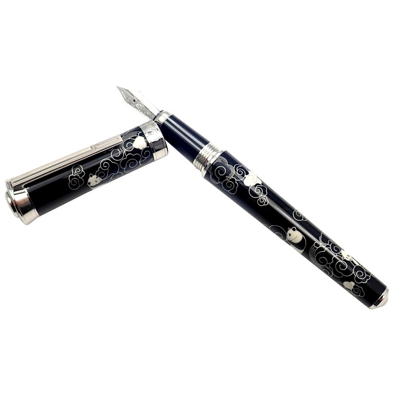 Cartier Limited Edition Panda Art Deco Lacquer Palladium Fountain Pen ...