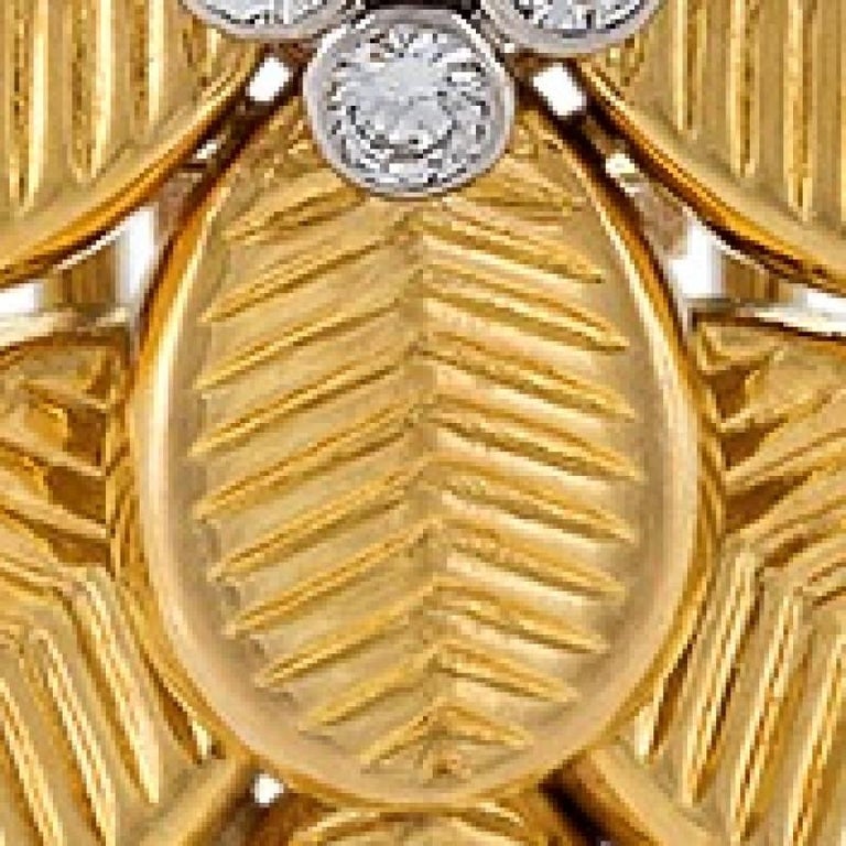 Cartier London 1960s Diamond and Gold Coffee Bean Brooch For Sale at ...