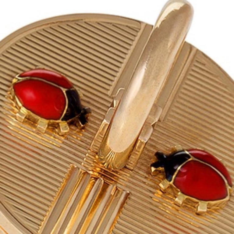 Cartier London Mid-20th Century Gold and Enamel Pillbox at 1stDibs ...