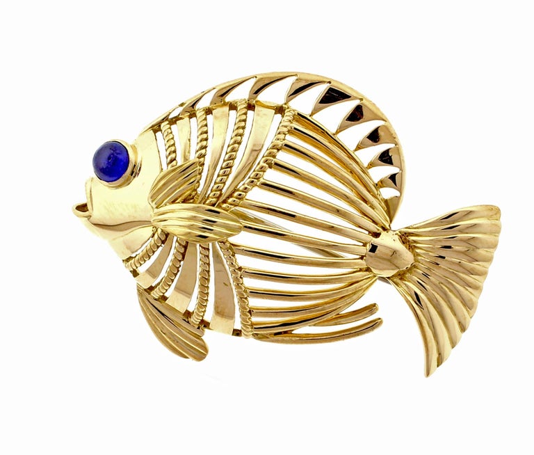 Cartier London Open Design Fish Brooch For Sale at 1stDibs | fish ...