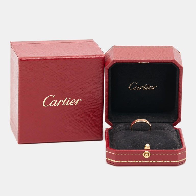 Cartier Love 1 Diamond 18k Rose Gold Wedding Band Ring Size 54 For Sale ...