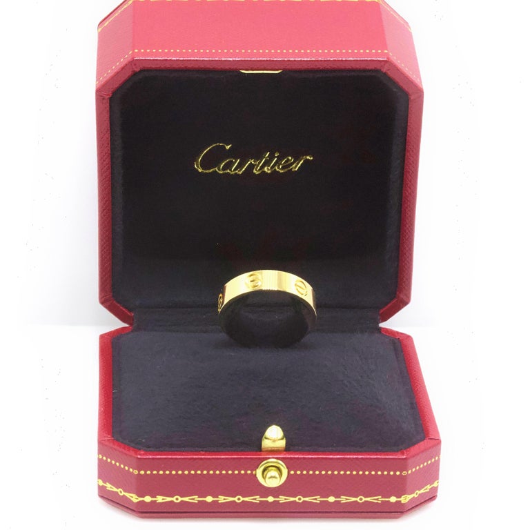 Cartier LOVE 18 Karat Yellow Gold Ring Full Set Coa Box Receipt at ...