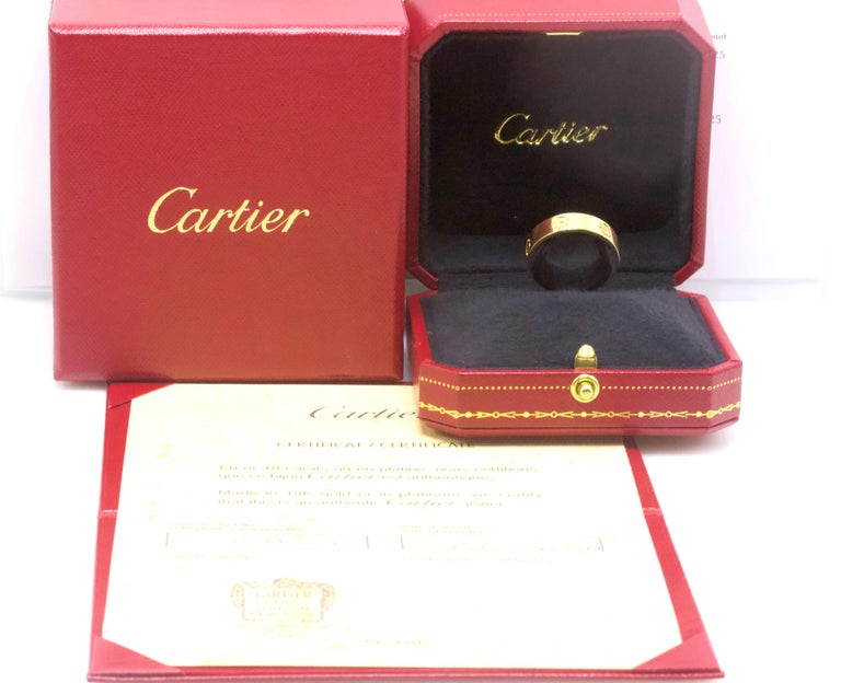 Cartier LOVE 18 Karat Yellow Gold Ring Full Set Coa Box Receipt at ...