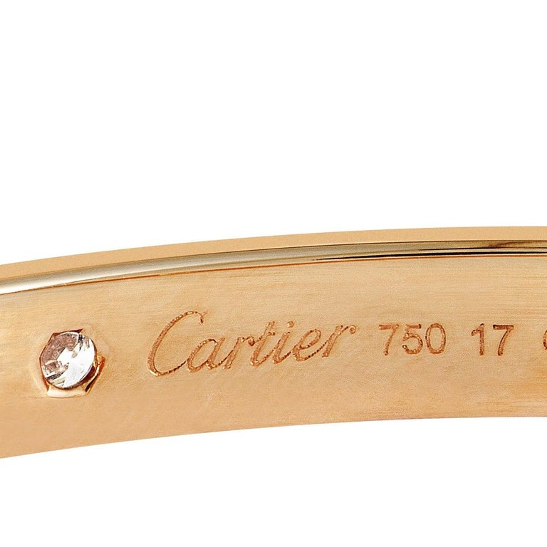 Cartier Love 18K Rose Gold and 4-Diamond Bracelet with Screwdriver For ...
