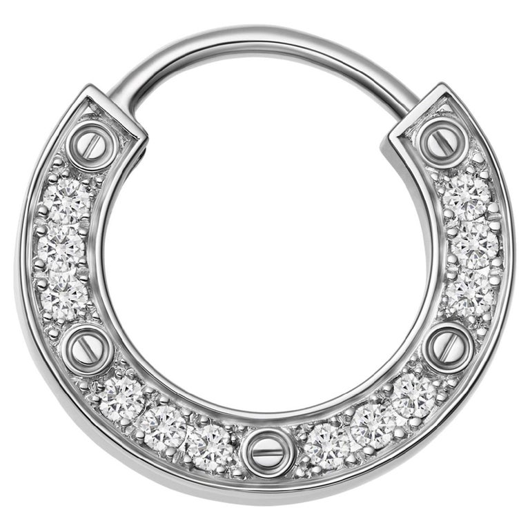 Cartier Love 18K White Gold 0.05ct Brilliant-Cut Diamond Single Hoop ...