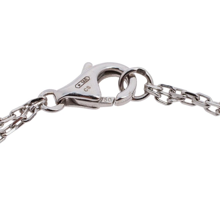 Cartier Love 18K White Gold Diamond Double Chain Bracelet at 1stDibs