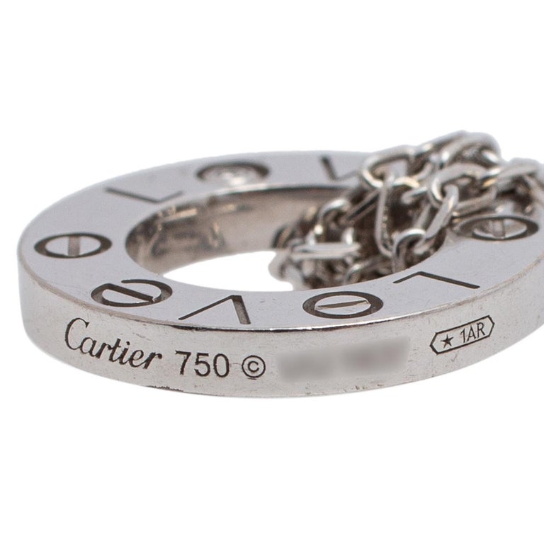 Cartier Love 18K White Gold Diamond Double Chain Bracelet at 1stDibs