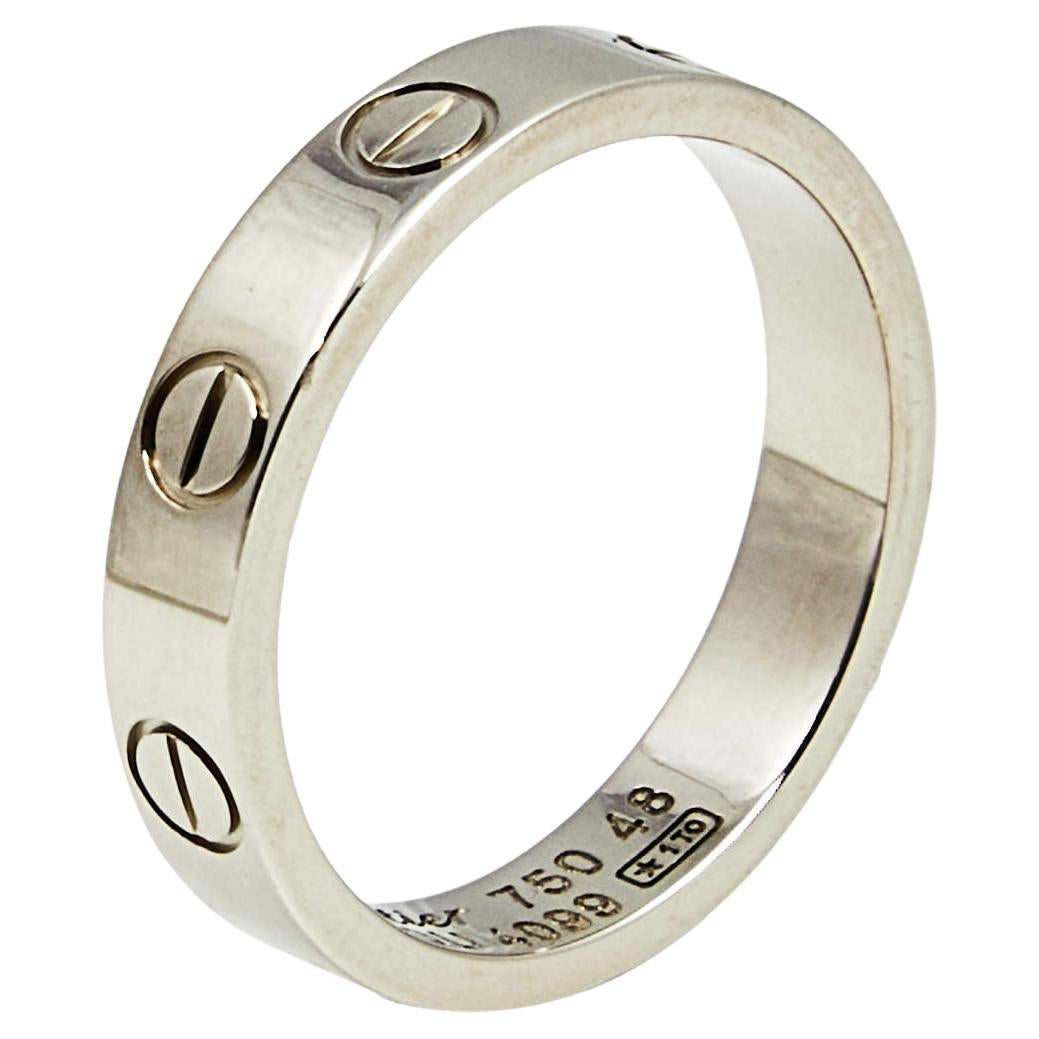 Cartier Love 18K White Gold Ring Wedding Band Size 64 US 10.75 at ...
