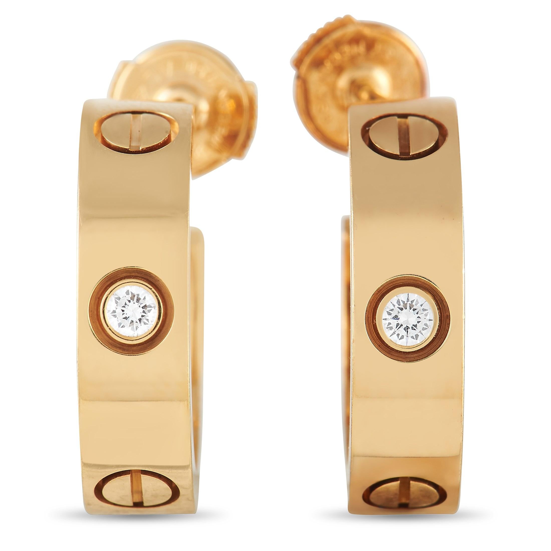 Cartier LOVE 18K Yellow Gold Earrings at 1stDibs | cartier earrings love