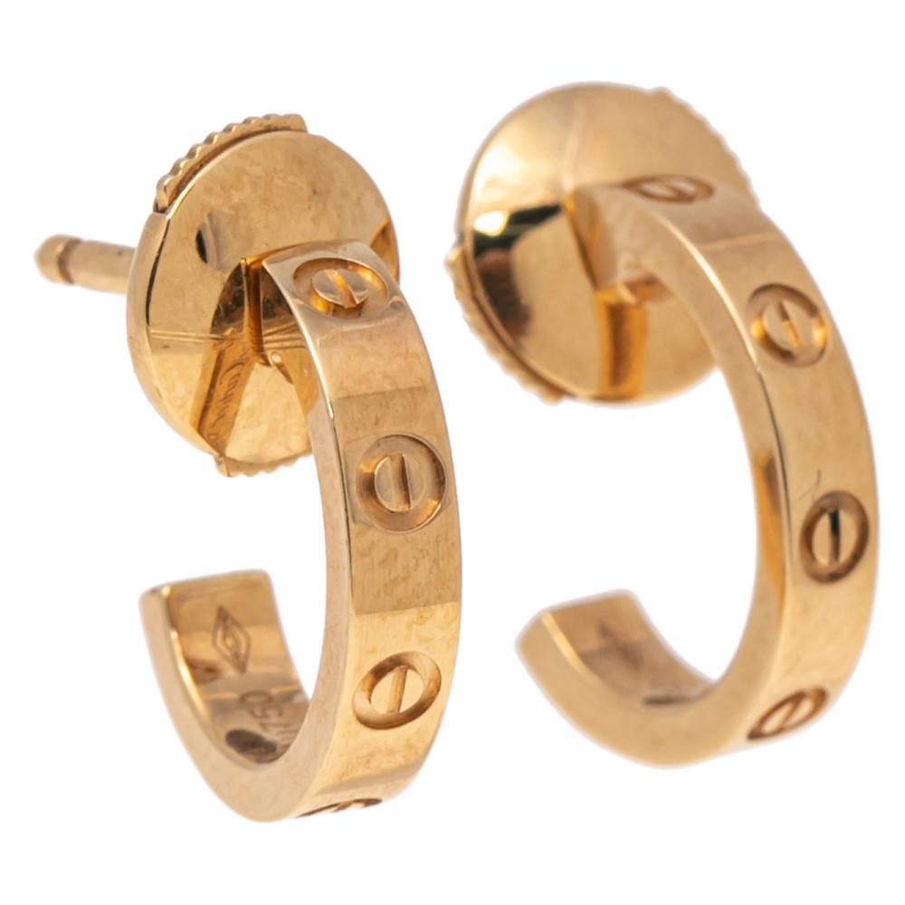 Cartier Love 18K Yellow Gold Earrings at 1stDibs | cartier hoop love ...