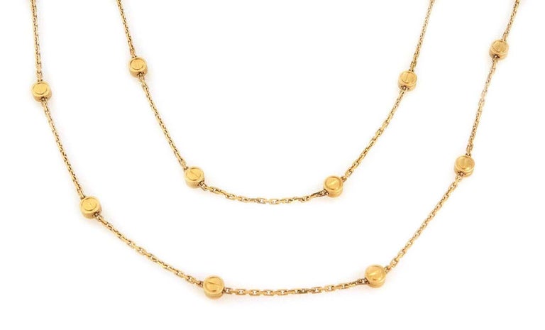 Cartier Love 18k Yellow Gold Stations Chain Necklace w/Cert For Sale at ...