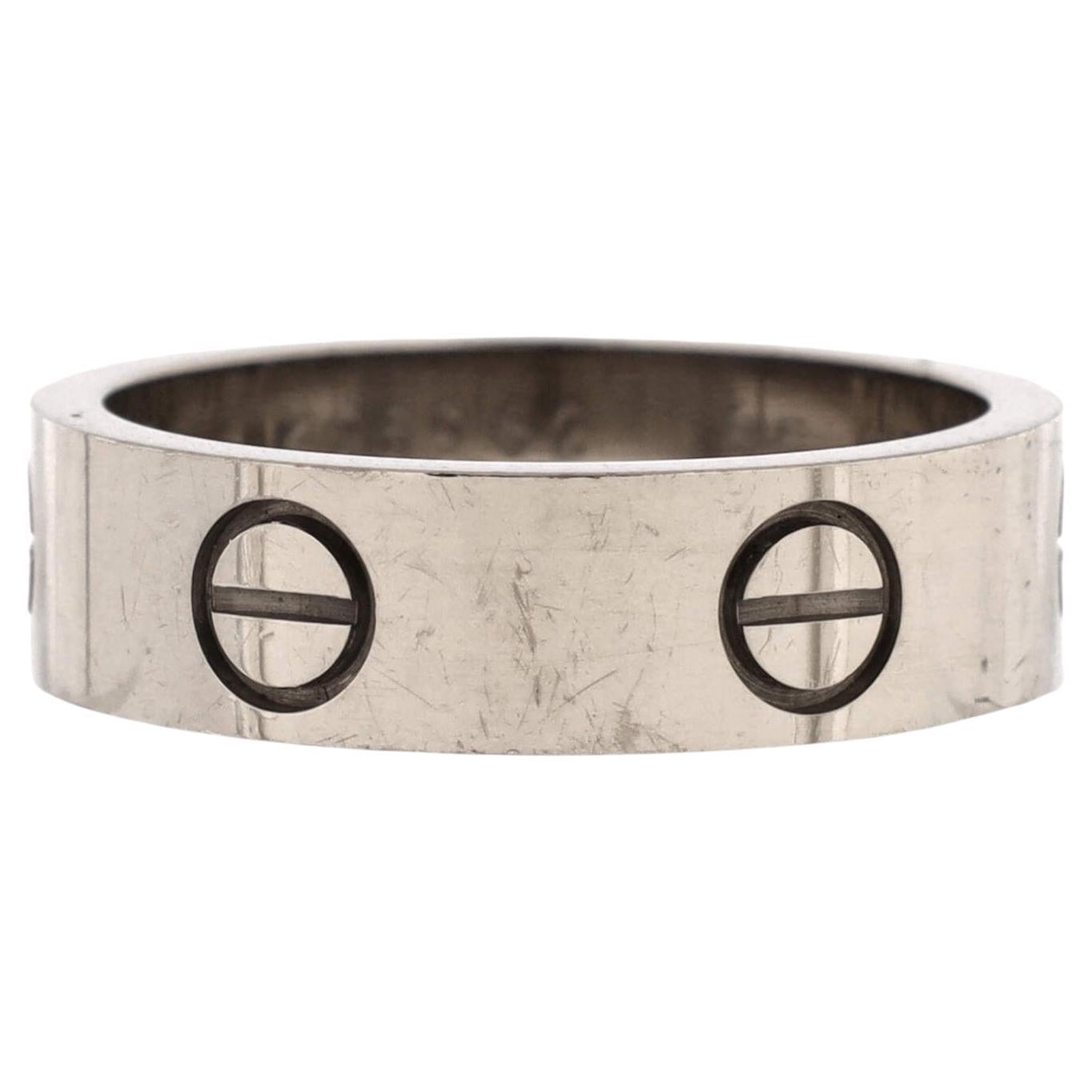 Cartier Love Band Ring 18k White Gold For Sale at 1stDibs