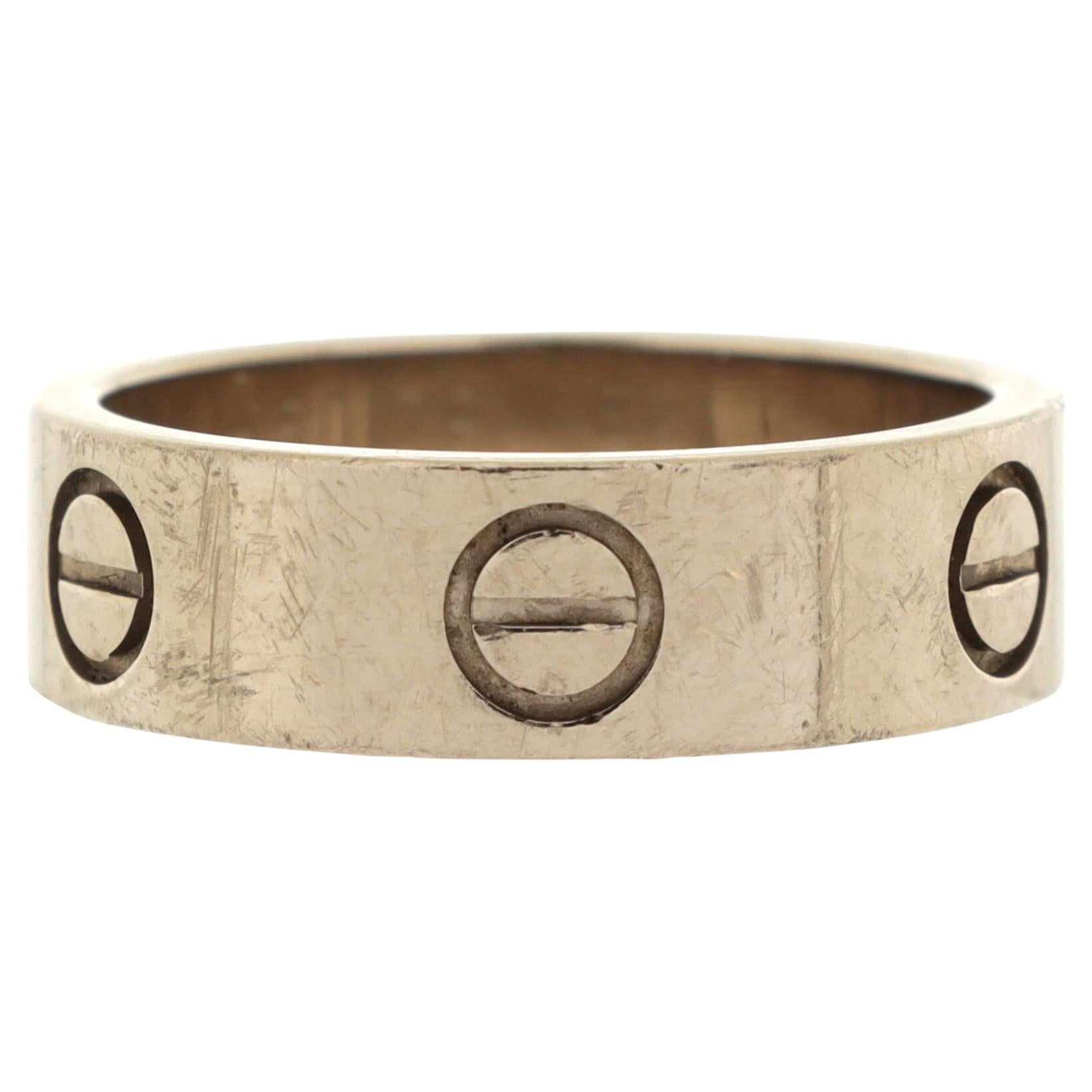 Cartier Love Band 6 Diamonds Ring 18K White Gold with Diamonds For Sale ...