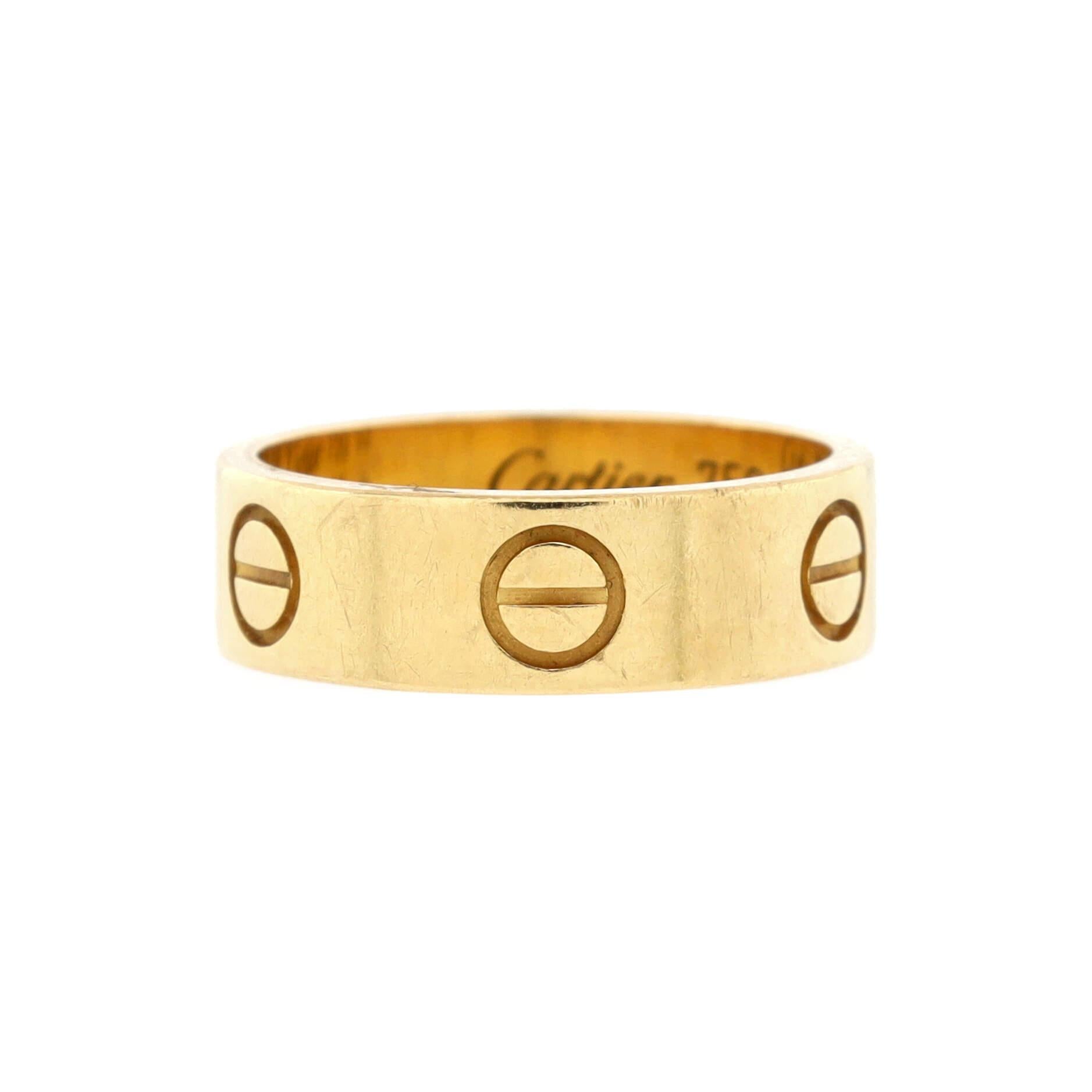 Cartier Love Band Ring 18k Yellow Gold For Sale At 1stdibs