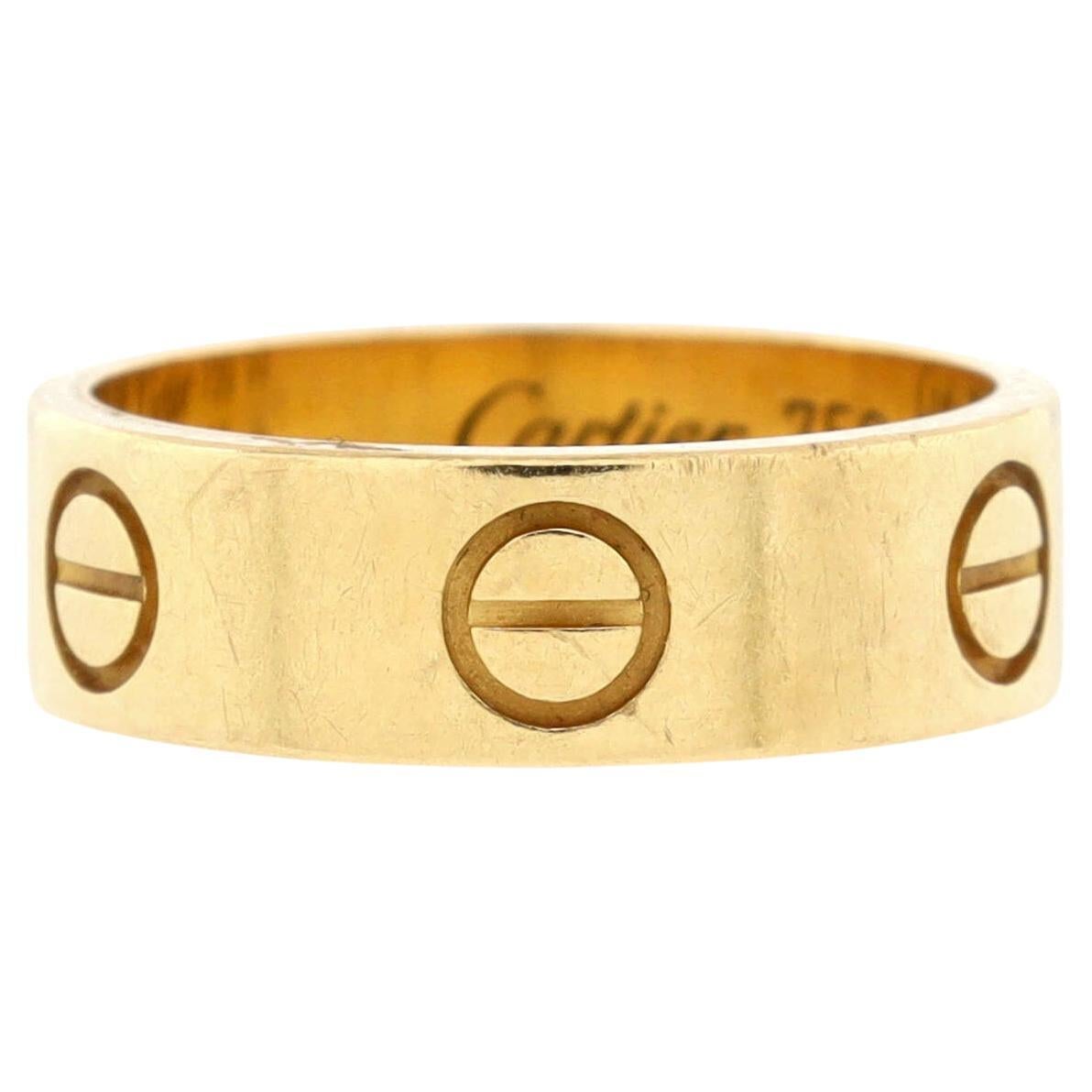 Cartier Love Band Ring 18K Yellow Gold For Sale at 1stDibs