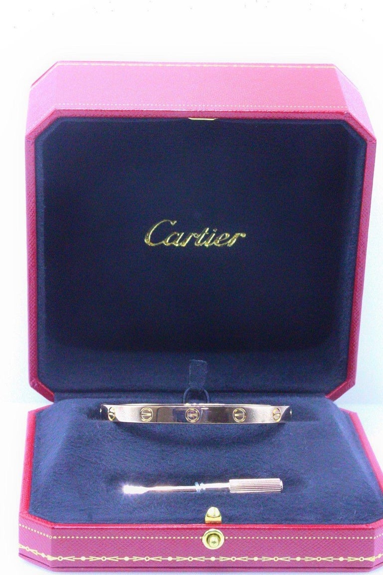 Cartier Love Bangle Bracelet 18 Karat Rose Pink Gold New Style Box ...