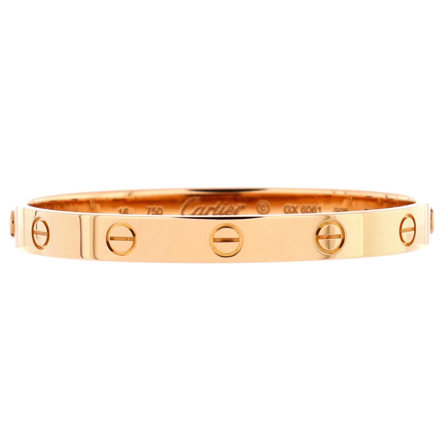 Cartier Love Bracelet 18k Rose Gold For Sale at 1stDibs