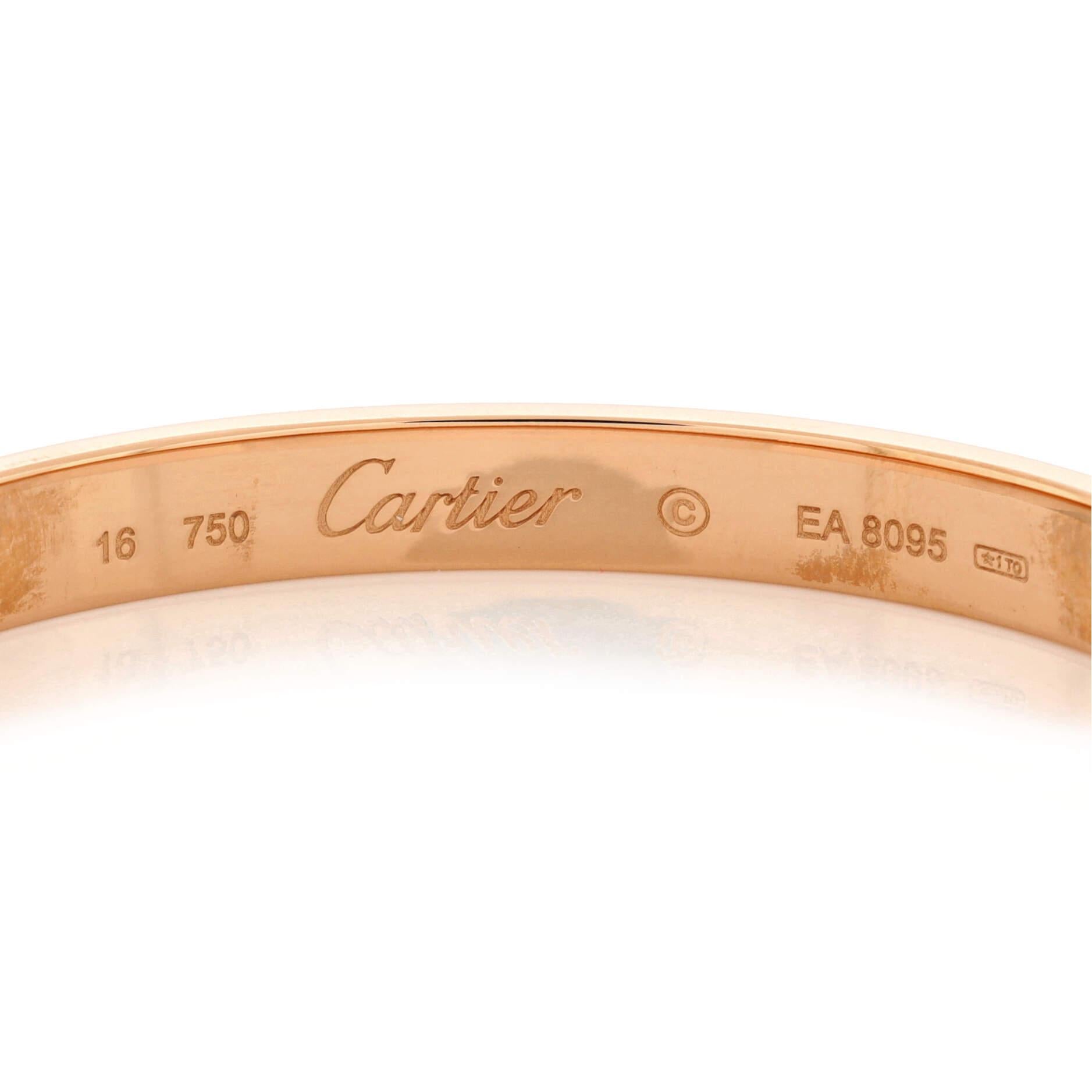 Cartier Love Bracelet 18k Rose Gold at 1stDibs