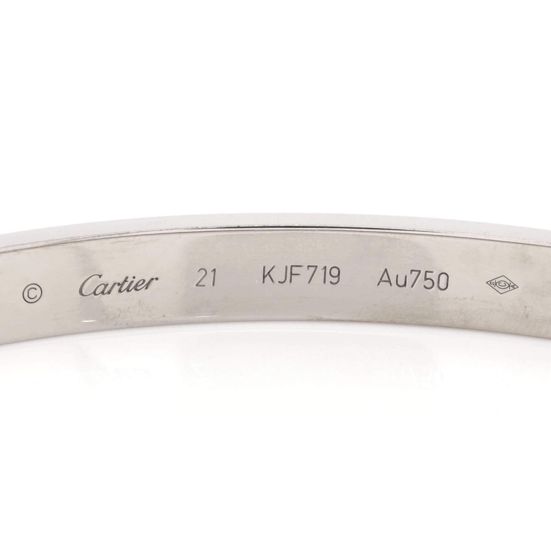 Cartier Love Bracelet 18K White Gold at 1stDibs | cartier 2032, 750 15 ...