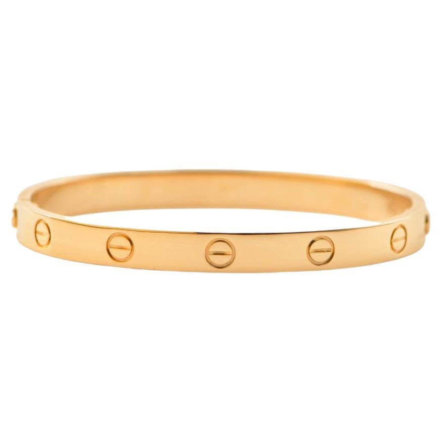 Cartier Love Bracelet 18k Yellow Gold Size 17 at 1stDibs