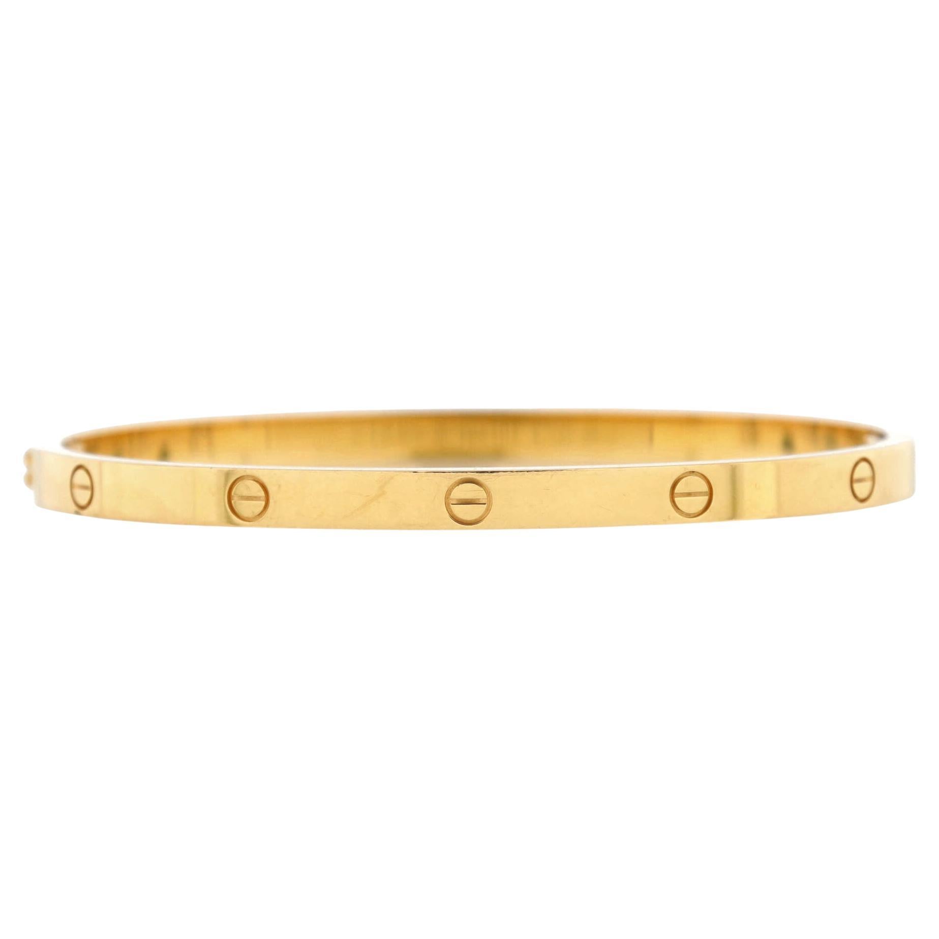 Cartier Love Bracelet Small Model 18K Yellow Gold Size 17 For Sale at ...