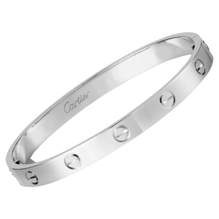 CARTIER Love Bracelet in 18k White Gold, Size 16 For Sale at 1stDibs
